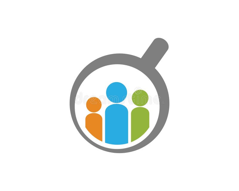 People Inside Magnifying Glass 5 Logo Stock Vector - Illustration of ...