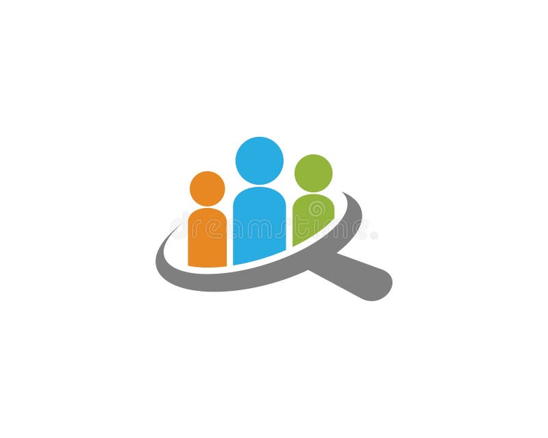 People Inside Magnifying Glass 1 Logo Stock Vector - Illustration of ...