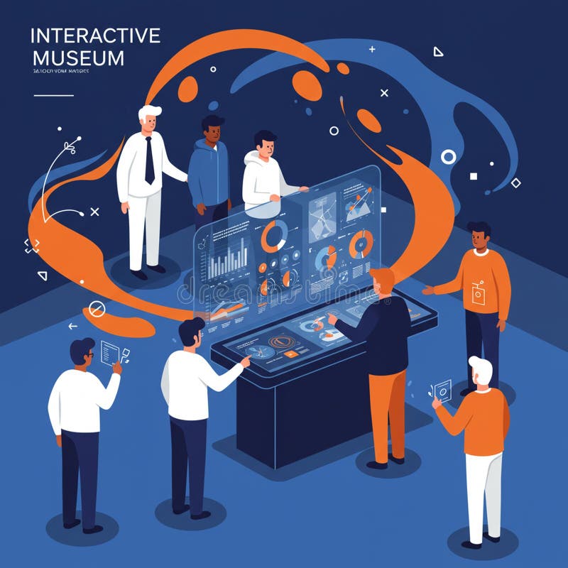 People Interact with a Futuristic Digital Display in an Immersive ...