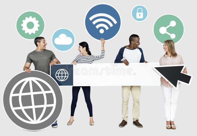 People with an Internet Browser Stock Image - Image of protection ...