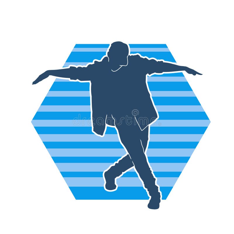 Silhouette of a Man Dancing Pose. Silhouette of a Male Dancer ...