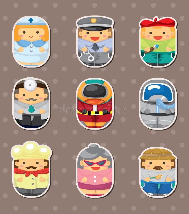People job stickers stock vector. Illustration of head - 25807062