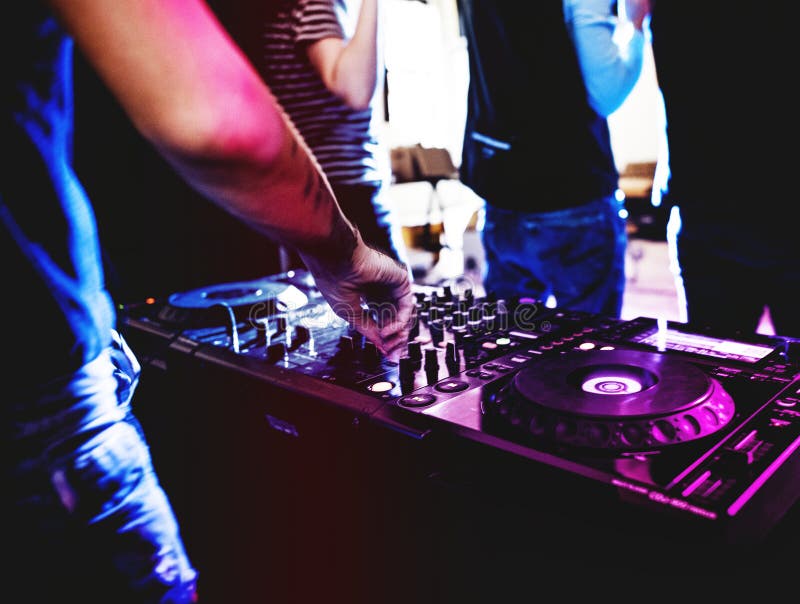 People Joining a DJ Station Stock Photo - Image of nightlife, tattooed ...