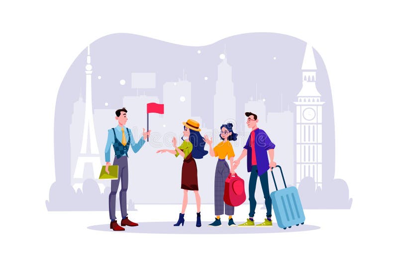 Sightseeing Walking Tour Stock Illustrations – 332 Sightseeing Walking ...