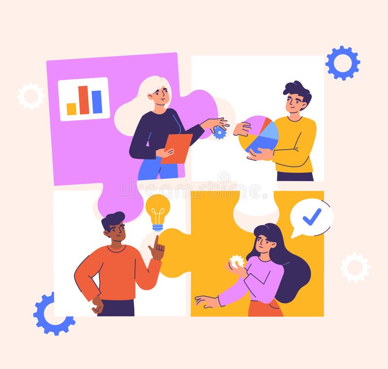 People with Joint Work Vector Concept Stock Vector - Illustration of ...