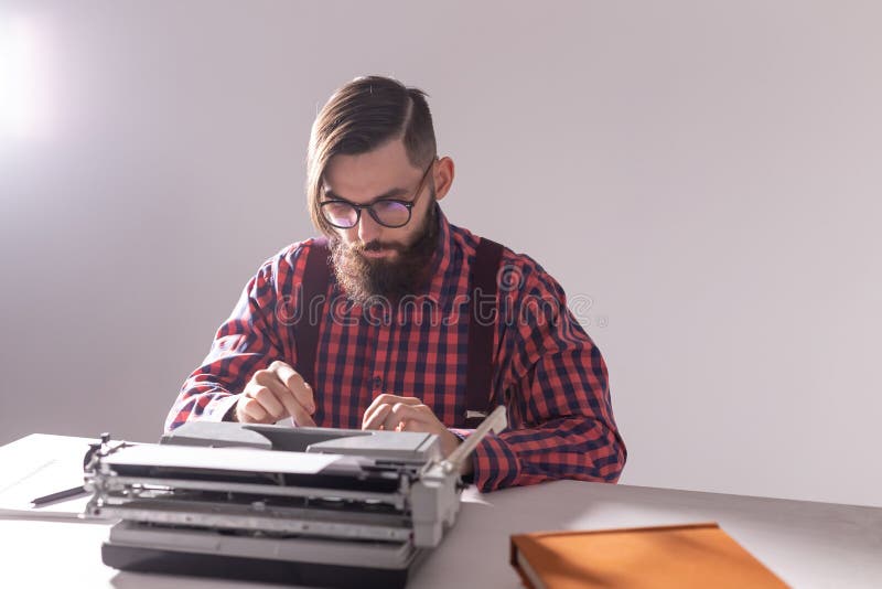 People, Journalist and Technology Concept - Writer is Working on a New ...