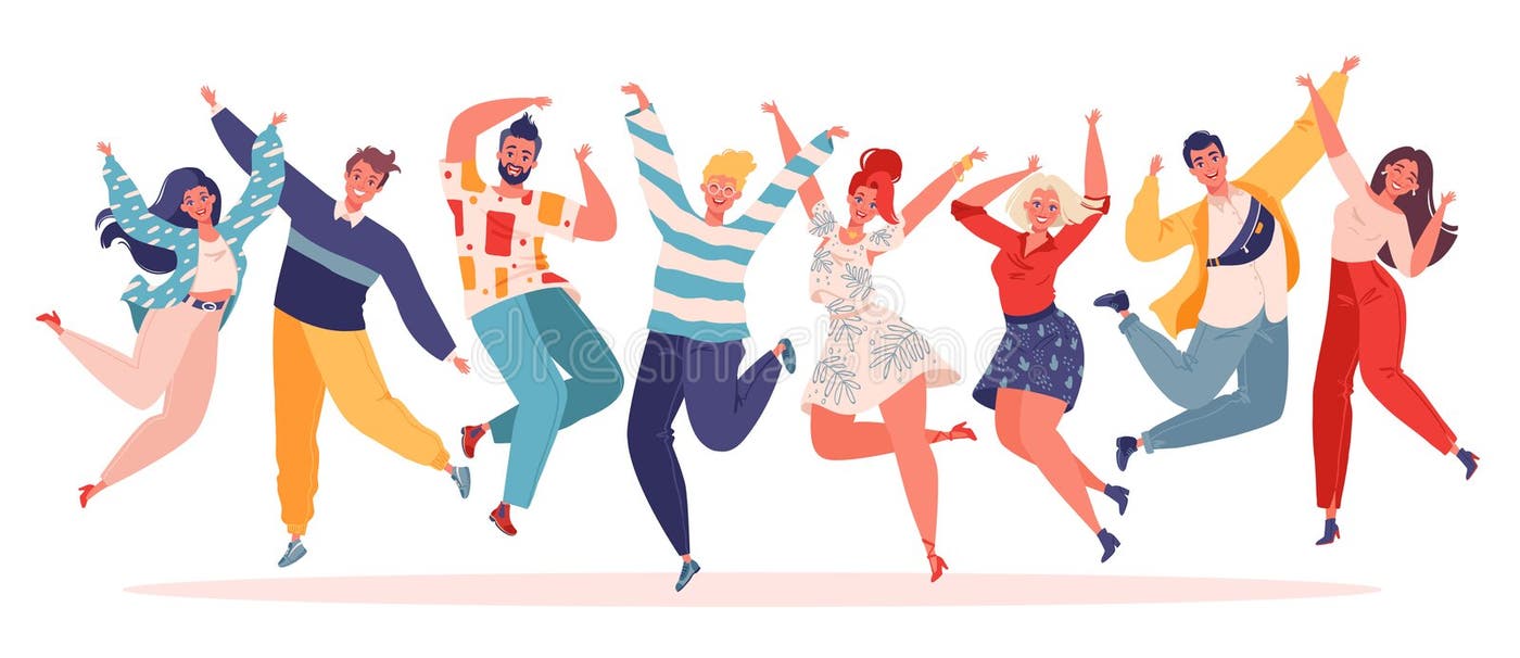 Joyful People Jumping Stock Illustrations – 5,526 Joyful People Jumping ...