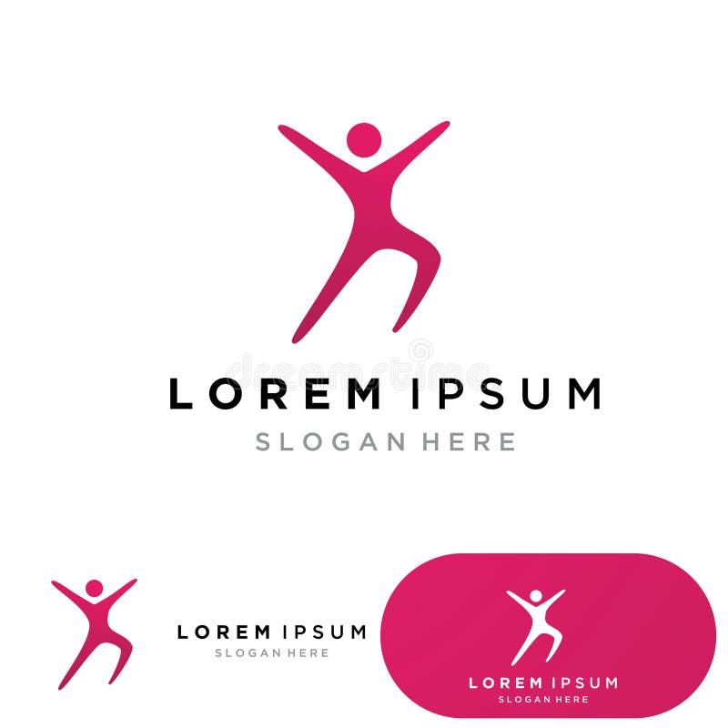 Fun People Jump Logo Sign Illustration Vector Stock Vector ...