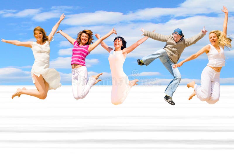 People jumping stock photo. Image of freedom, happiness - 10240864