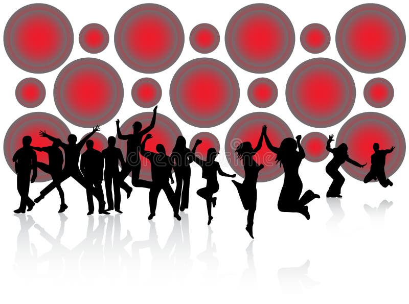 People jumping stock vector. Illustration of friend, energy - 14346944