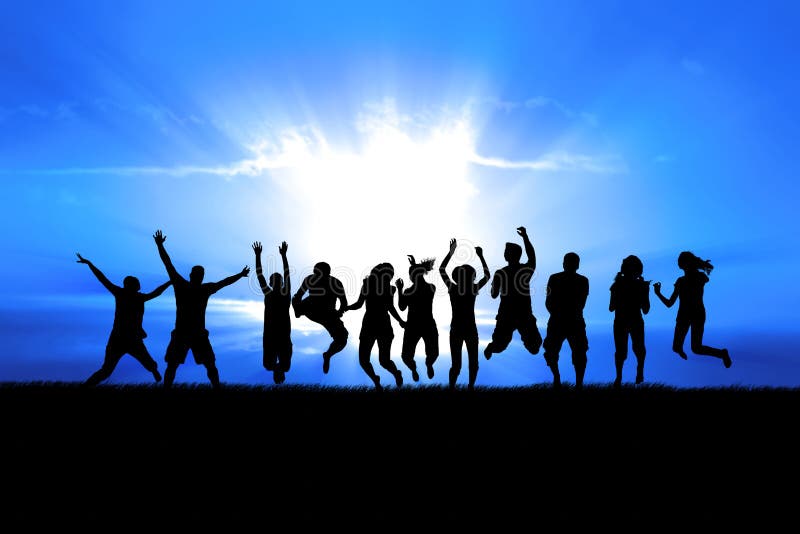 People Jumping in Sun Rays stock image. Image of healthy - 25572689