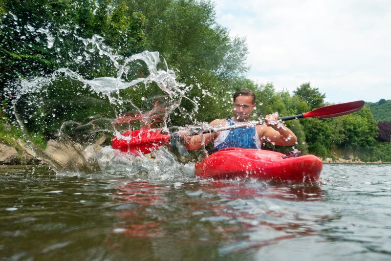 People kayaking stock image. Image of enjoyment, splashing - 33563453