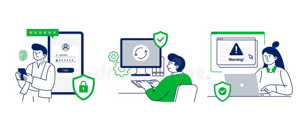 People Keep Cyber Security. Characters Use Multi-factor Authentication ...