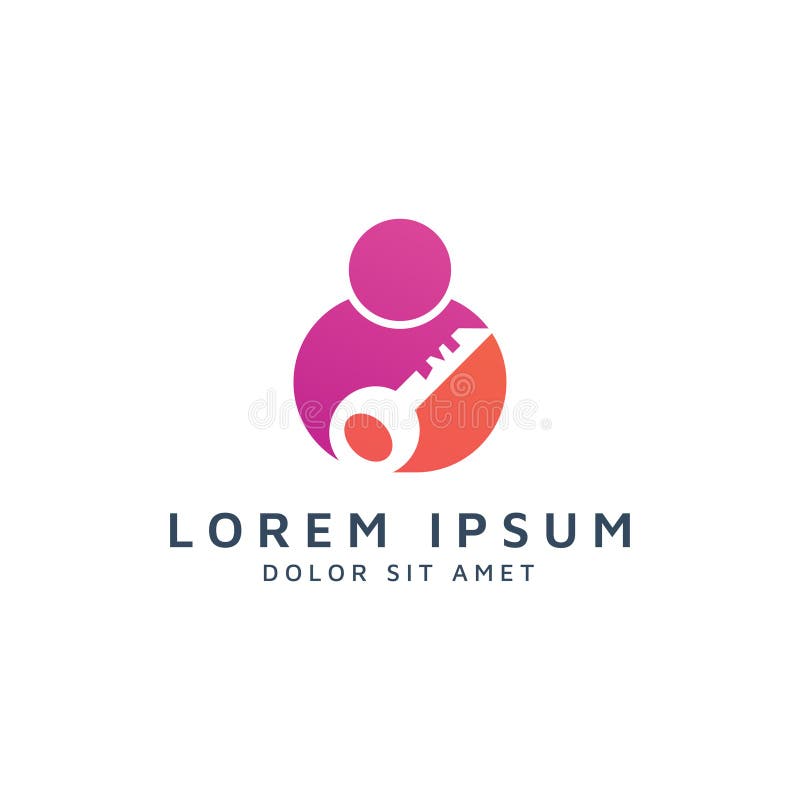 People and Key Negative Space Logo Design Stock Vector - Illustration ...