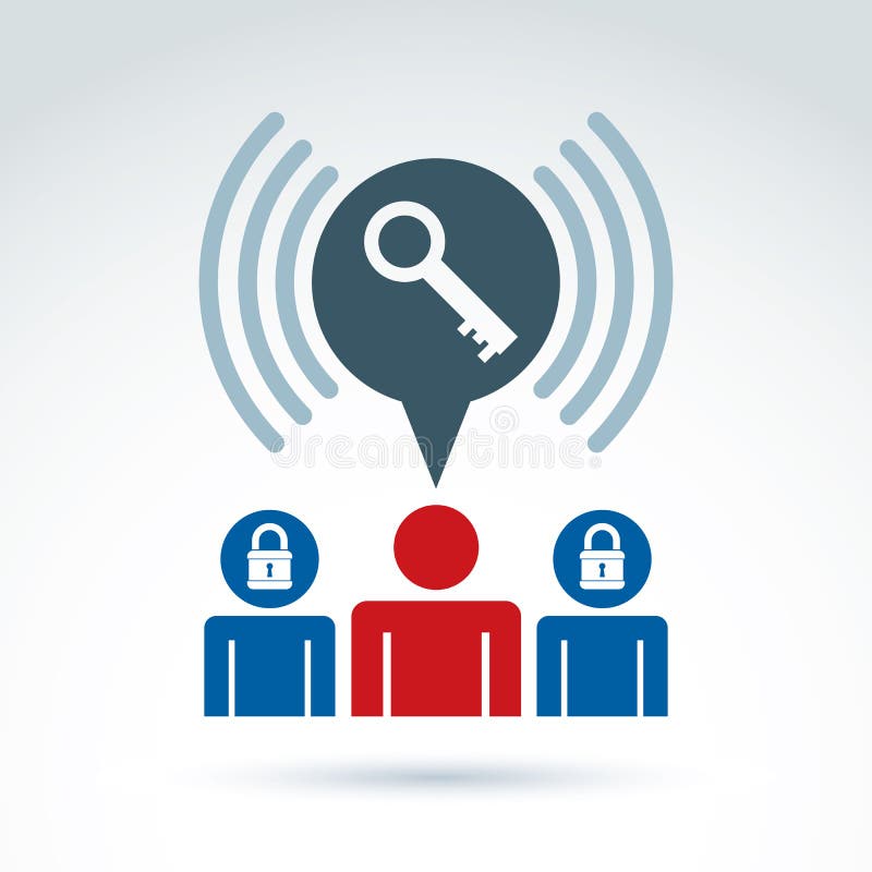 People Key and Padlock Lock Conceptual Vector Icon, Unlock Your Mind ...