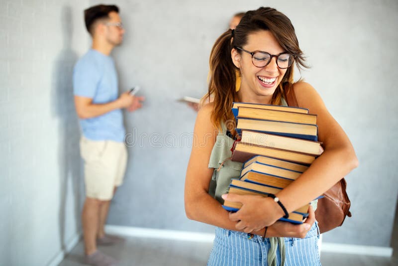 People, Knowledge, Education and School Concept. Happy Student Girl ...