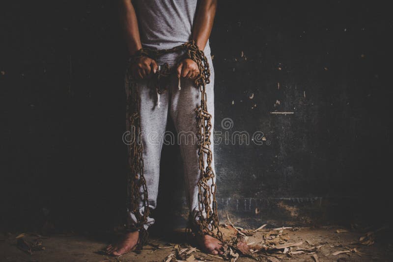 People Lack Freedom by Being Interrupted. Concept of Human Right Stock ...