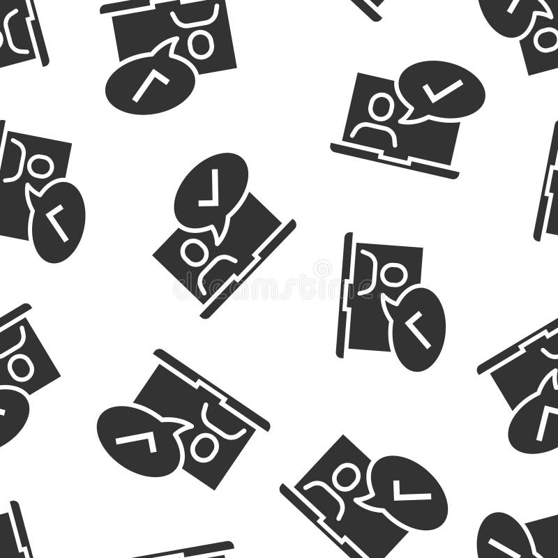 People With Laptop Computer Icon In Flat Style. Pc User Check Mark ...