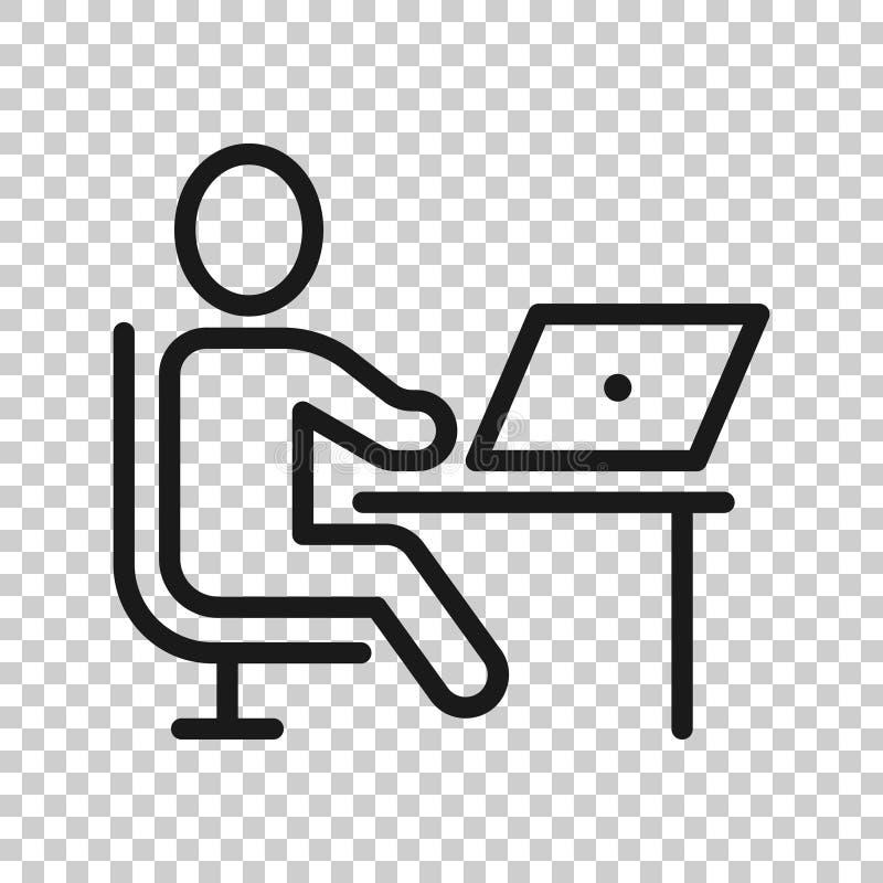 People with Laptop Computer Icon in Flat Style. Pc User Vector ...