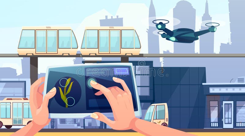 People Launching Drones by Different Remote Control Stock Vector ...