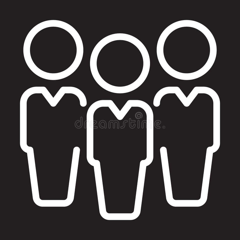 People, Leadership Line Icon, White Outline Sign, Vector Illustration ...