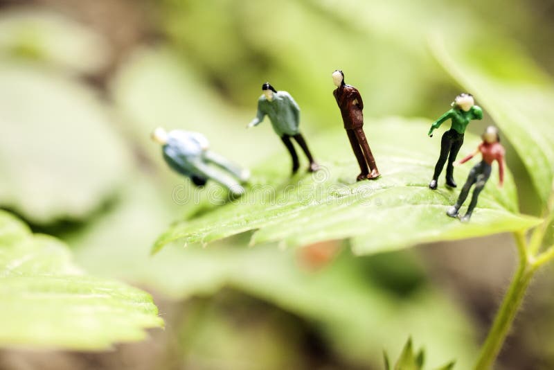 People on a leaf stock photo. Image of paper, emotion - 31080812