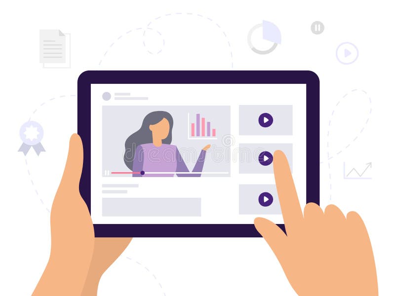 People Learn Using Online Video Courses, Watching a Video with ...