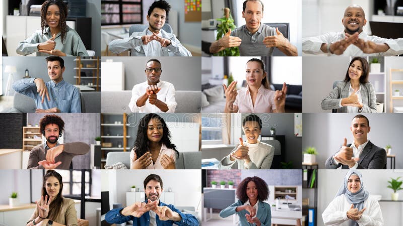 People Learning Deaf Sign Language Stock Photo - Image of person ...