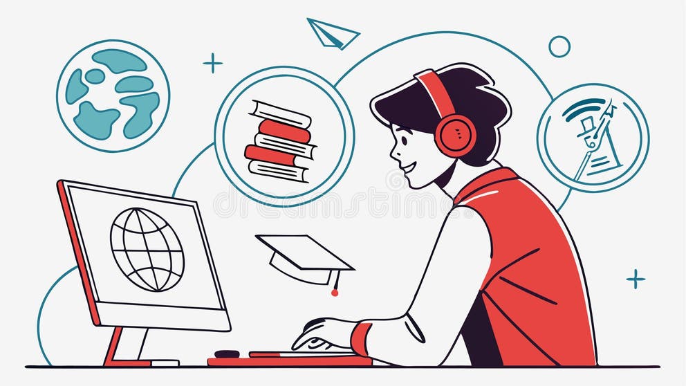 People Learning Online Education and Digital Learning and E Learning ...