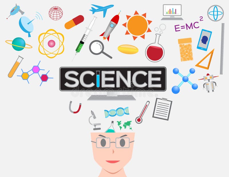 People Learning Science Directly To the Brain Stock Illustration ...