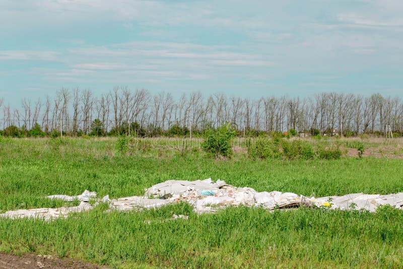 People Left Construction Waste Outdoors in the Forest. Pollution of ...