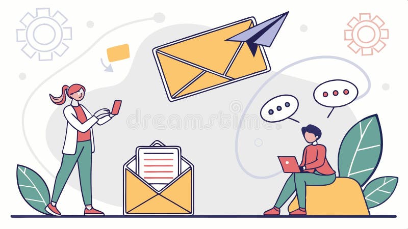 People with Letters and Email, Communication and Correspondence Concept ...