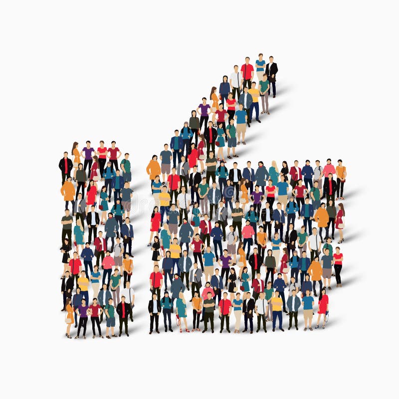 Crowd People Shape Arrow Direction Stock Vector - Illustration of group ...