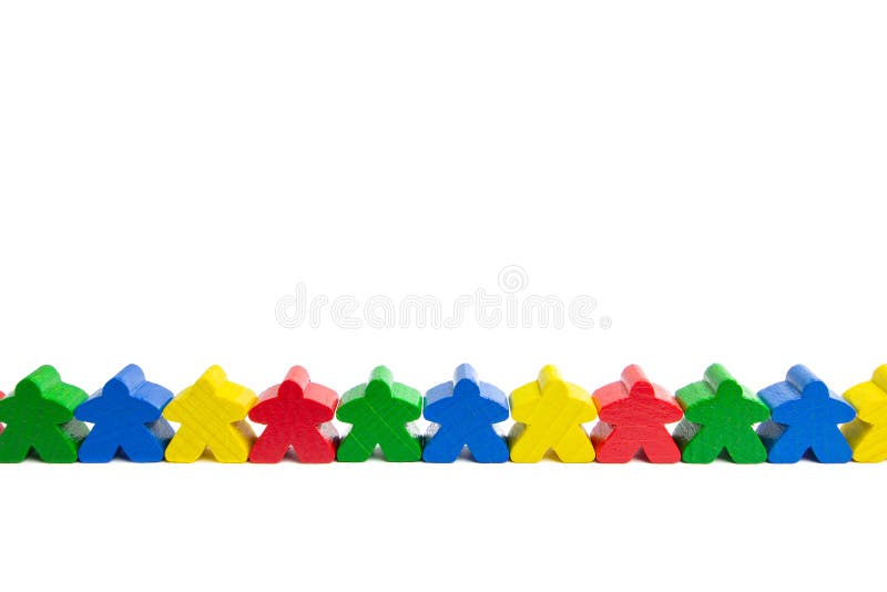 People in a Line Isolated on a White Background. Group Crowd. Force in ...