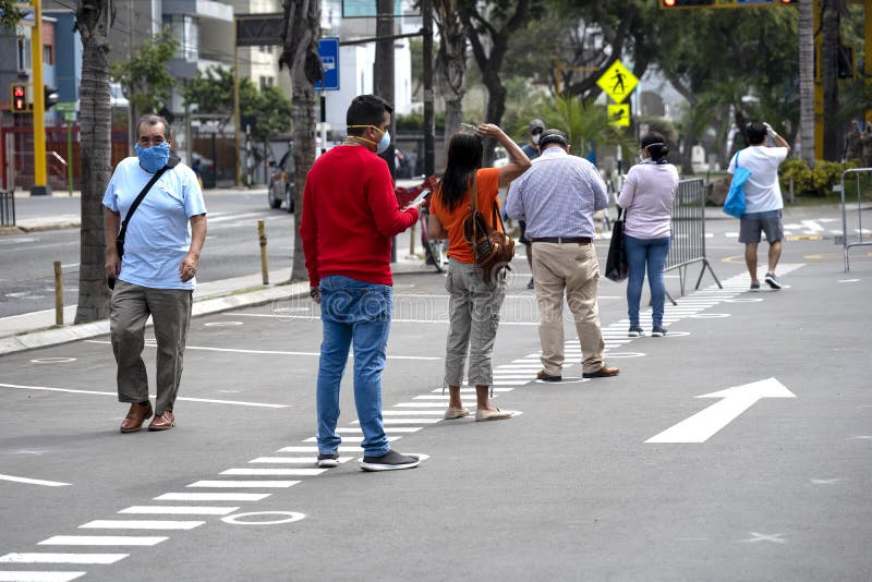 People Lining in a Queue Practicing Social Distancing Editorial Photo ...
