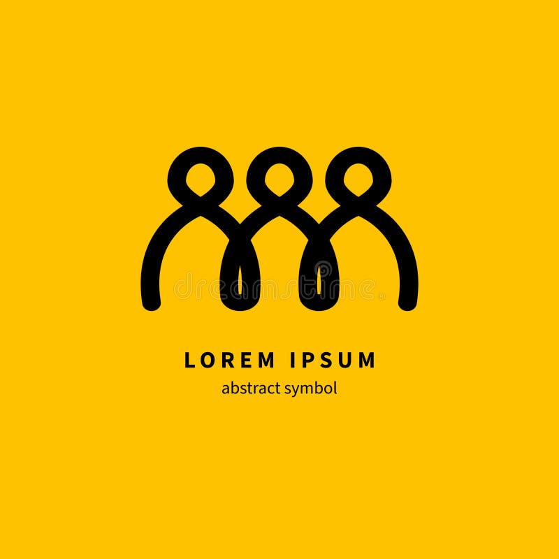 People Linked in Chain Abstract Line Logo, Business Icon Stock Vector ...