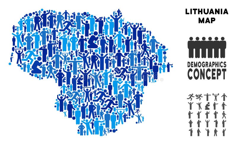Lithuania Population Infographic. Map Made from Stick Figure People ...