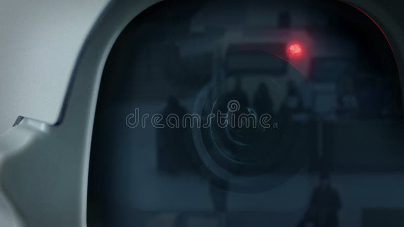 People in Lobby Area Reflection on CCTV Camera Stock Video - Video of ...