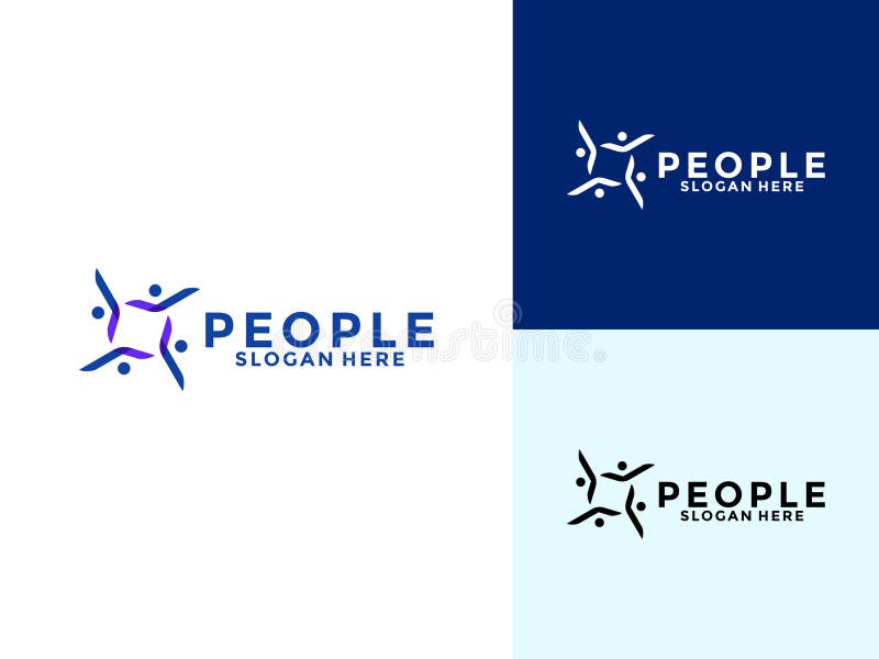 People Logo Design, Human Community Logo Template Stock Vector ...