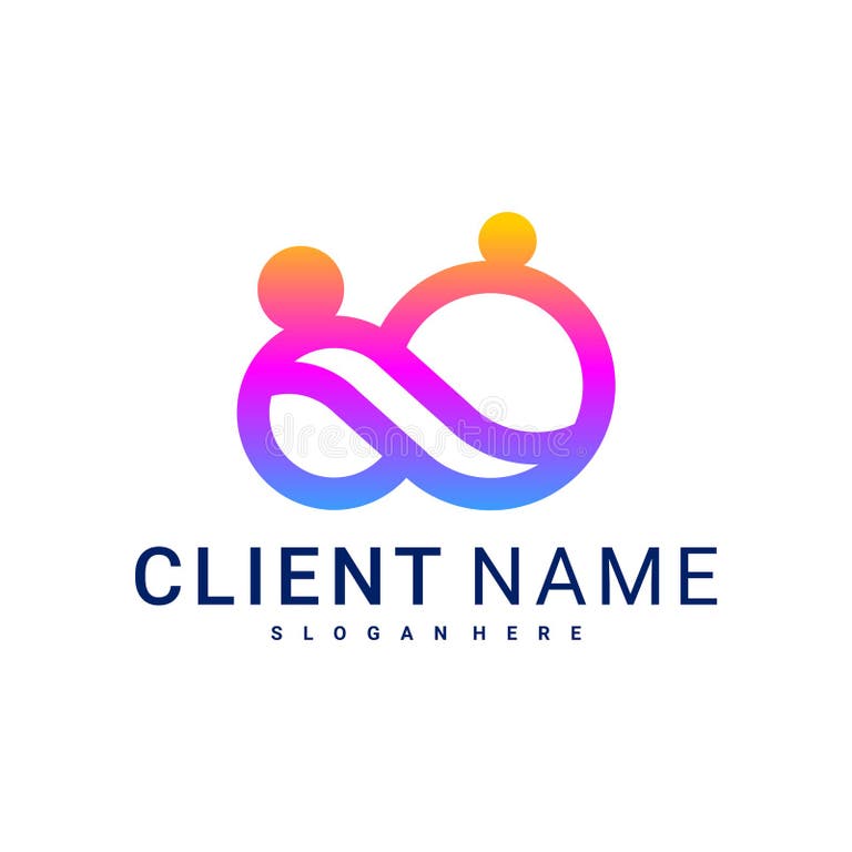 People Logo Design, Human with Infinity Icon Combination, People Logo ...