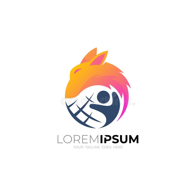 People Logo and Fox Design Combination, Circle Logos Stock Vector ...