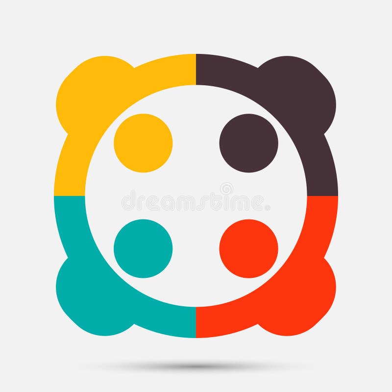 People Logo.Group Teamwork Symbol of Four Persons Stock Vector ...