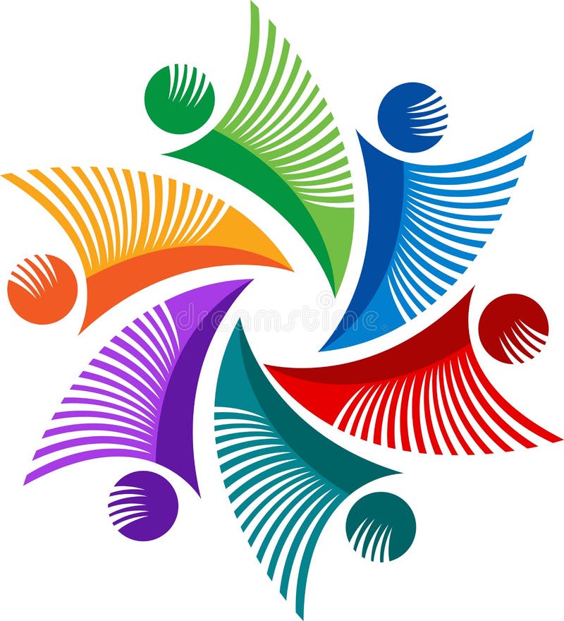 Colorful people logo stock vector. Illustration of centre - 19078127
