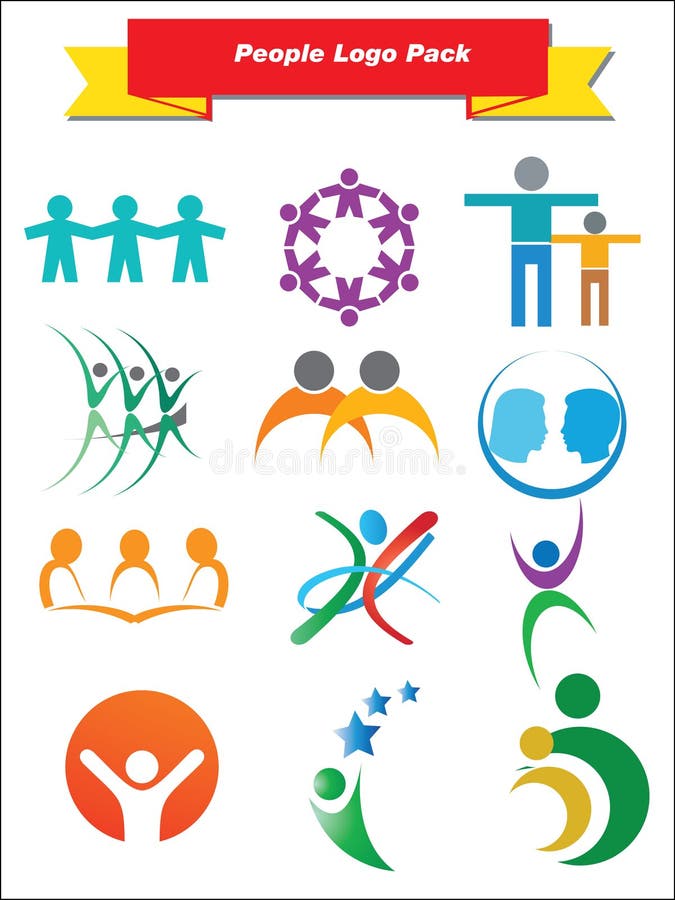 Icon & Logo Set-business People,family,team Stock Vector - Illustration ...