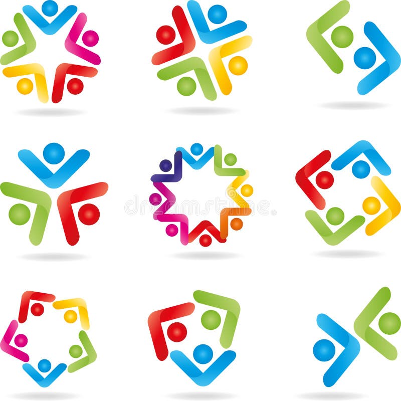 People, Logos, Collection, Team Stock Vector - Illustration of network ...