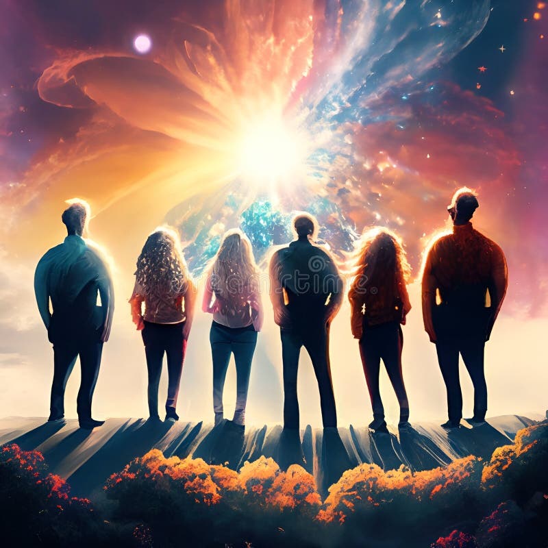 People Looking a Bing Bang Explosion in the Sky Stock Photo - Image of ...