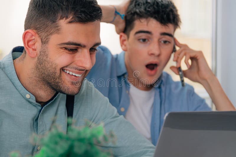 People Looking at the Computer Stock Image - Image of latin, caucasian ...