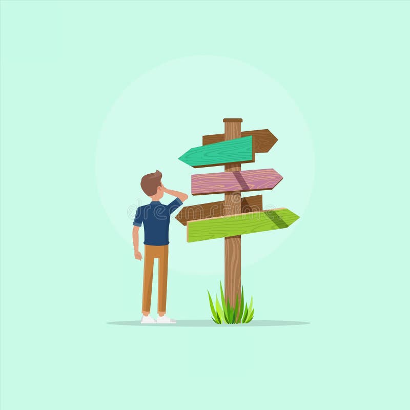 People Looking for Directions Stock Illustration - Illustration of ...