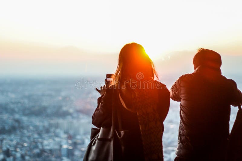 People Looking Out Over the City at an Observation Deck Editorial Image ...