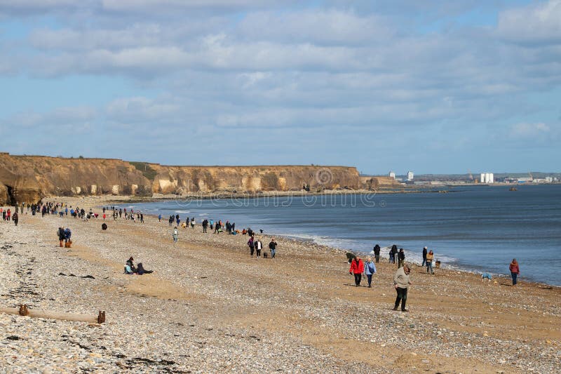 People Looking for Sea Glass on Seaham Beach Editorial Photo - Image of ...